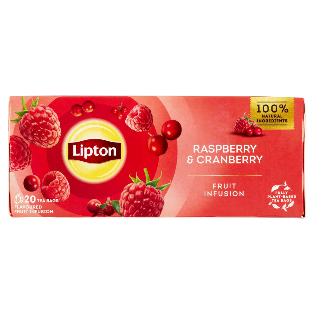 Lipton Fruit Infusion Raspberry & Cranberry ízesített gyümölcstea - 20 db
