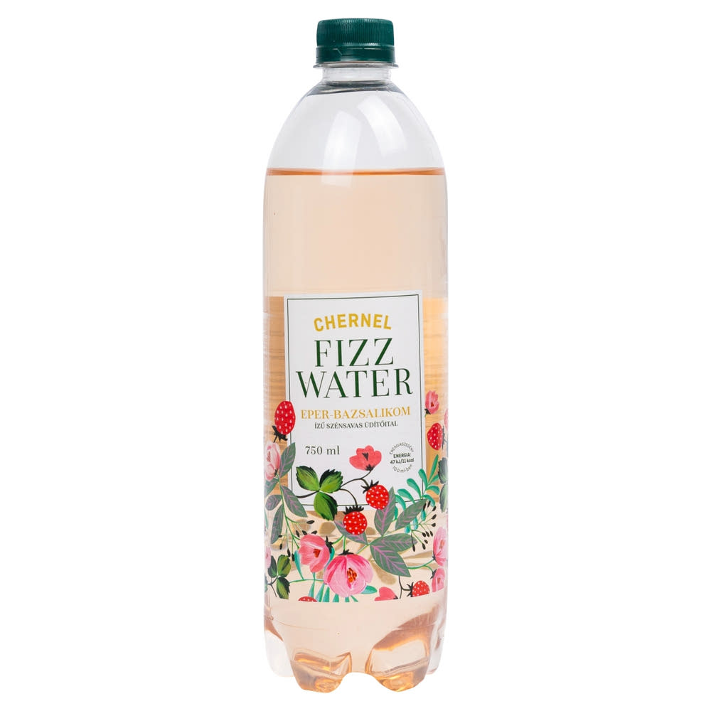 Fizz Water ízesített víz eper-bazsalikom - 750 ml