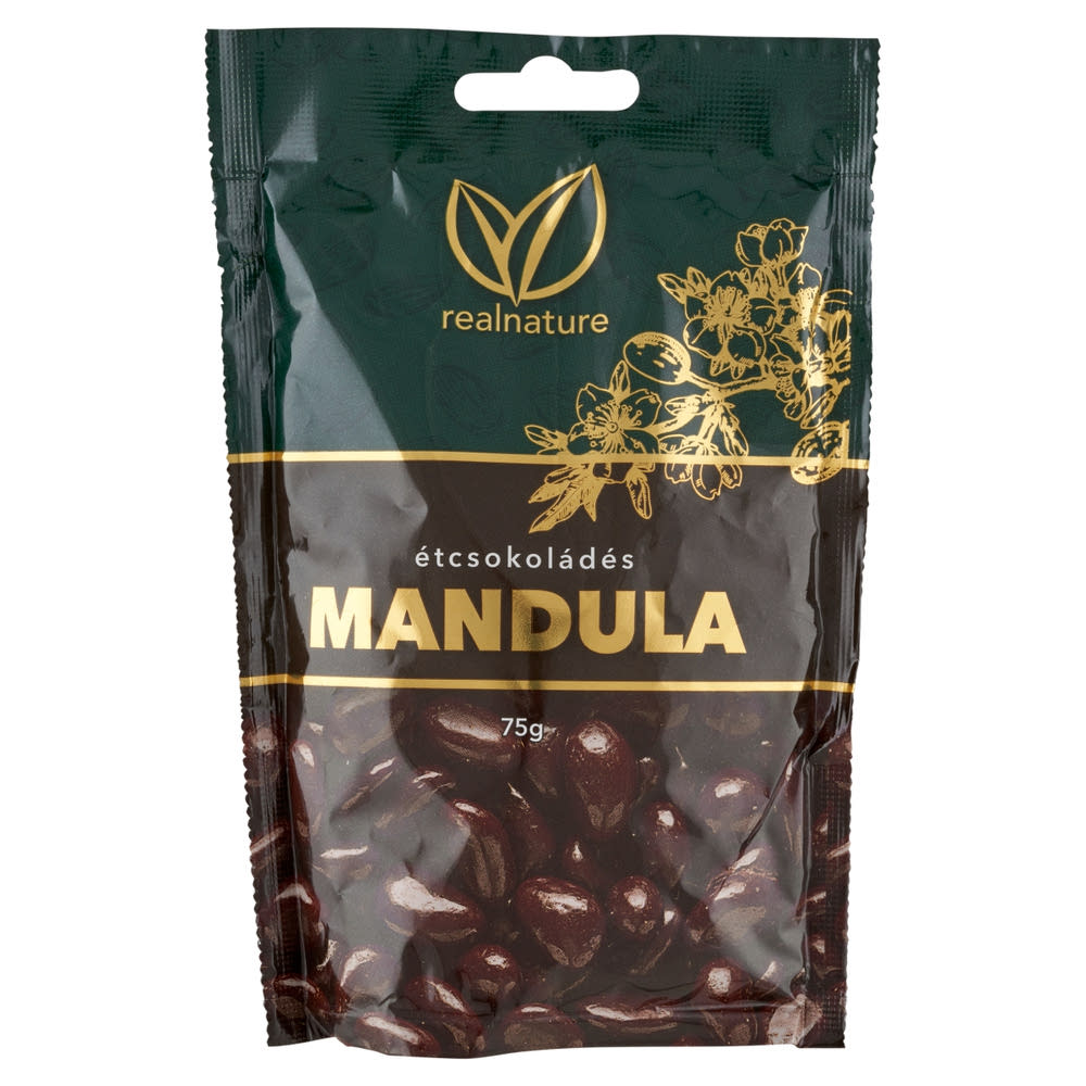 Real Nature étcsokoládés mandula - 75 g