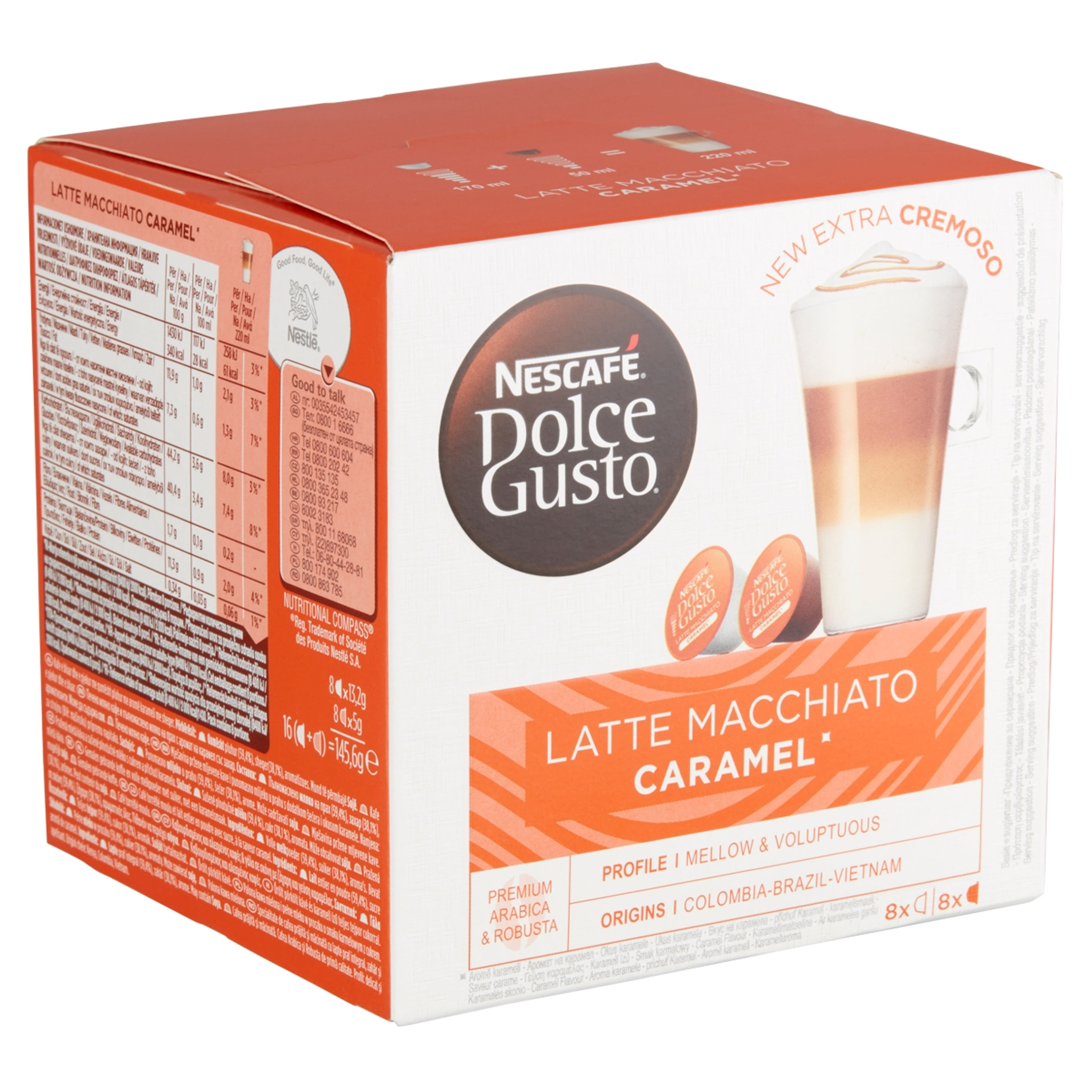 Nescafe Latte Machiatto Caramel Dolce Gusto kávékapszula - 16 db Nescafe Latte Machiatto Caramel Dolce Gusto kávékapszula - 16 db