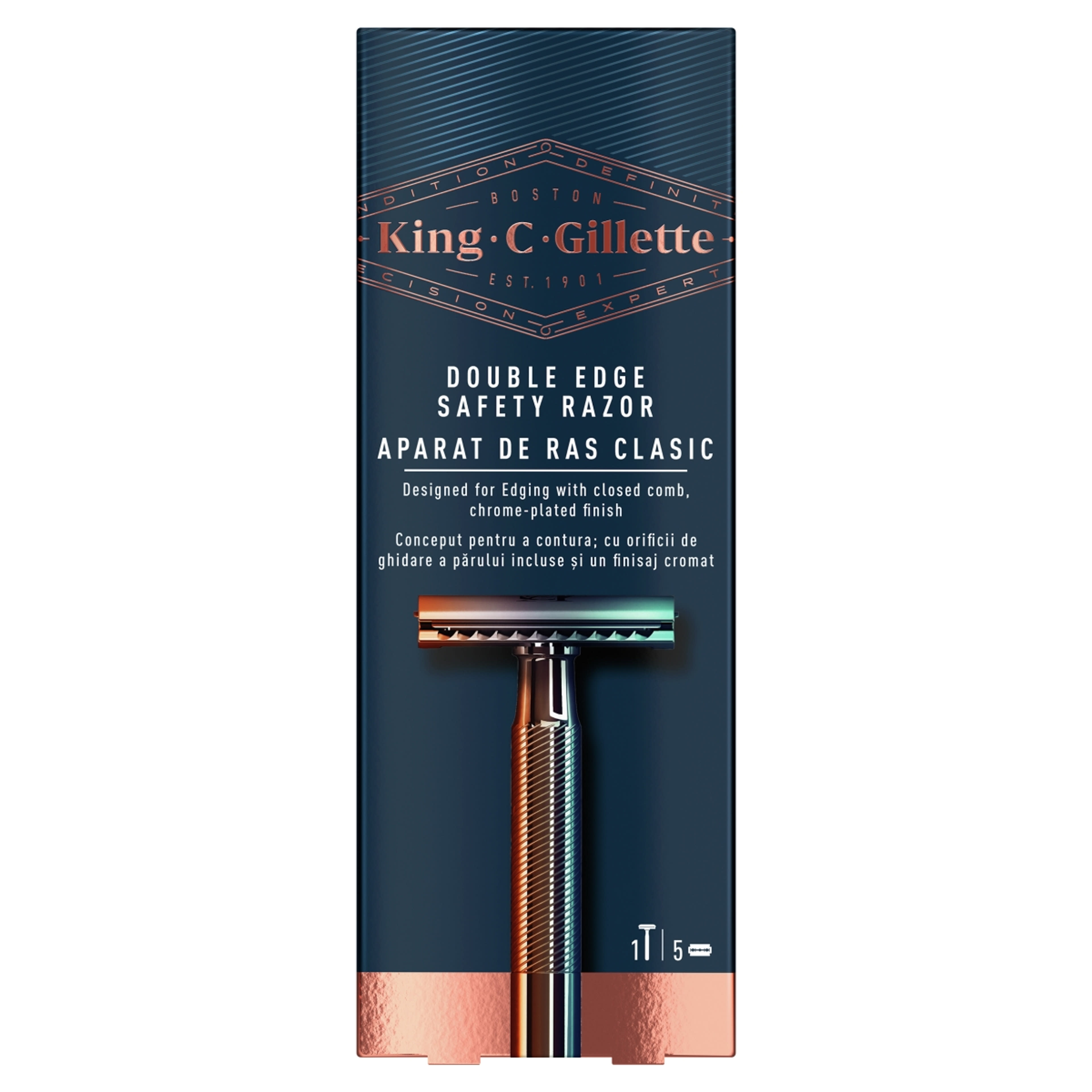 Gillette King C.Double Edge borotvakészülék+5 penge - 1 db