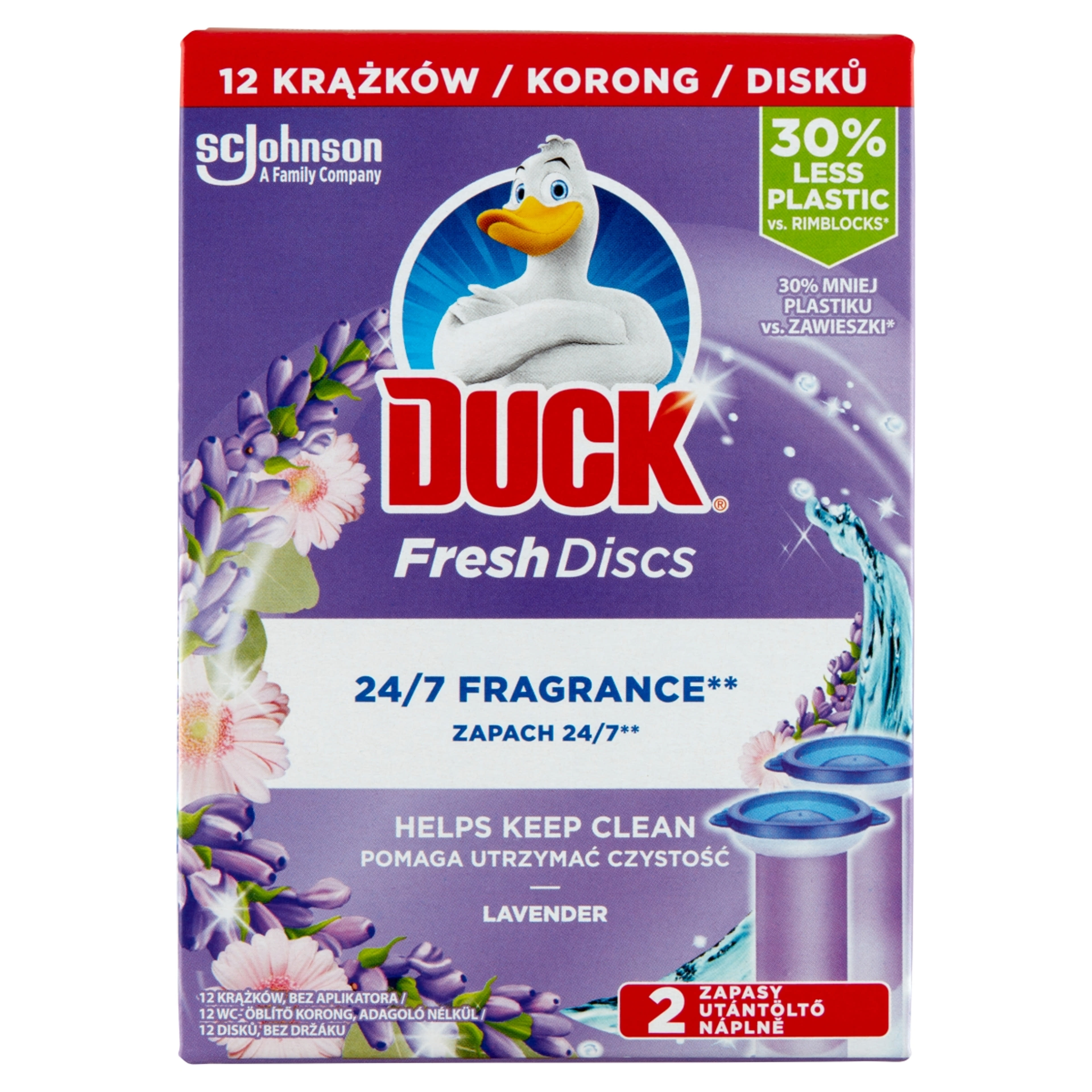 Duck Fresh Discs Levendula WC-Öblítő Korong - 72 ml
